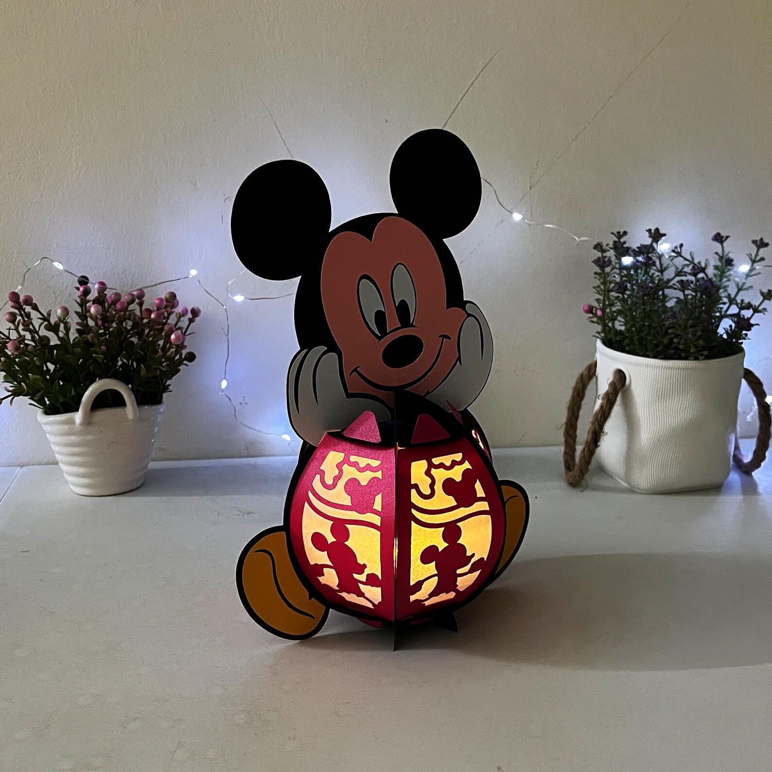 Mickey Lantern SVG for Cricut Projects - Diy Mickey Paper Lamp - PDF ...