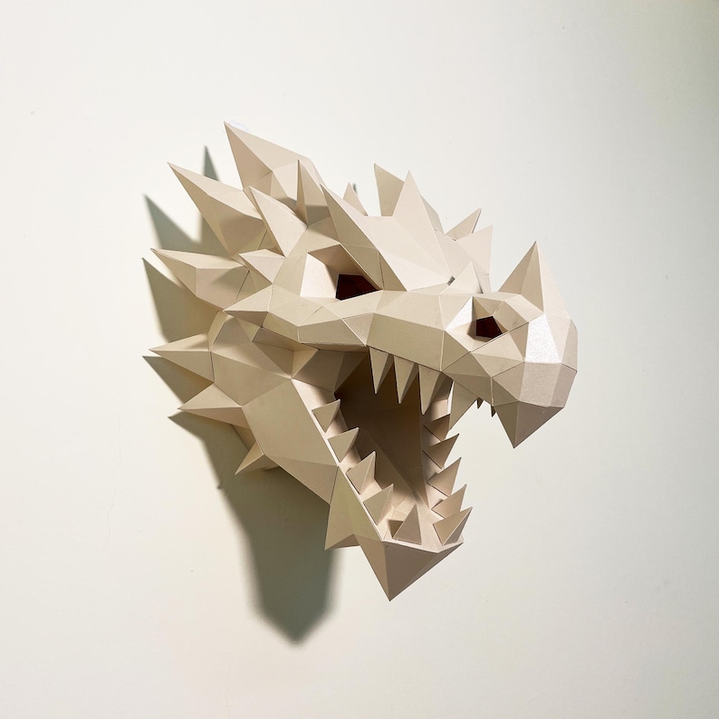 3D Dragon Skull Wall Decor, Papercraft Template (PDF, SVG) - Etsy