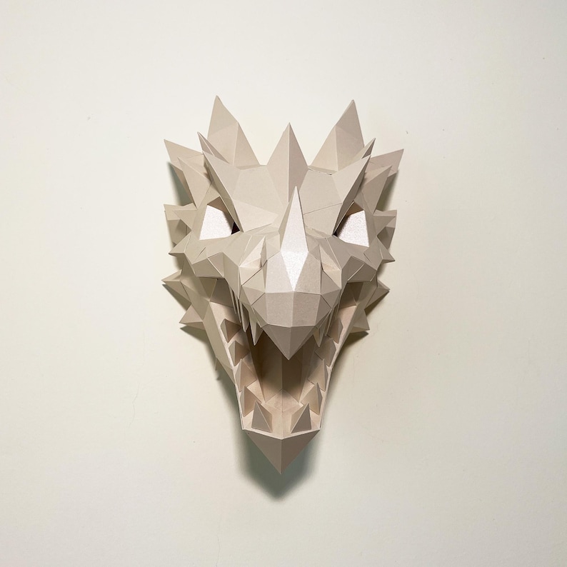 3D Dragon Skull Wall Decor, Papercraft Template (PDF, SVG) - Etsy