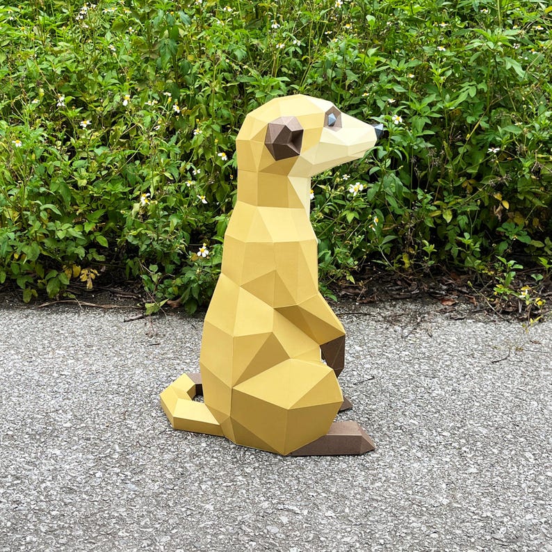 Meerkat Sitting Papercraft SVG, Studio, PDF Template for Cricut Project ...