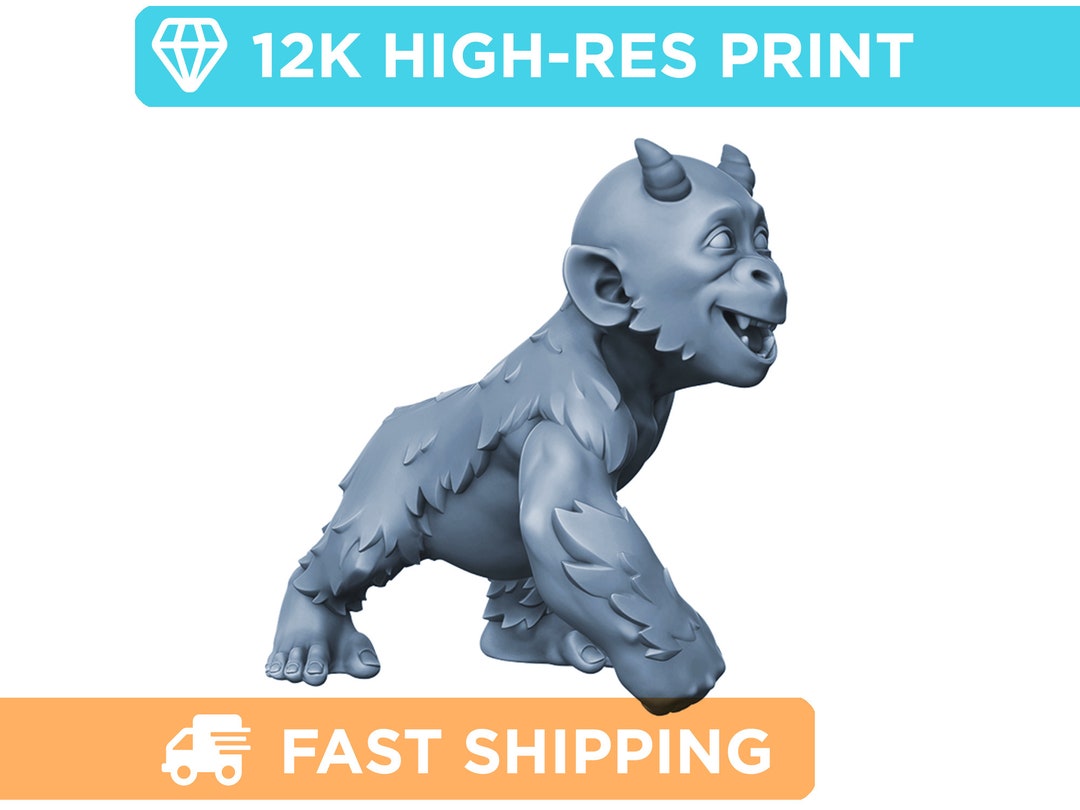 Baby Yeti Dnd Miniature 32mm Scale D&D Pathfinder Fantasy RPG Mini High ...