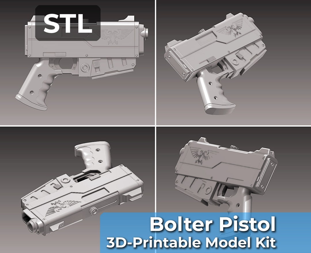 40K Imperial Bolter Pistol Cosplay Prop - 3d-printable Model Kit - STL ...
