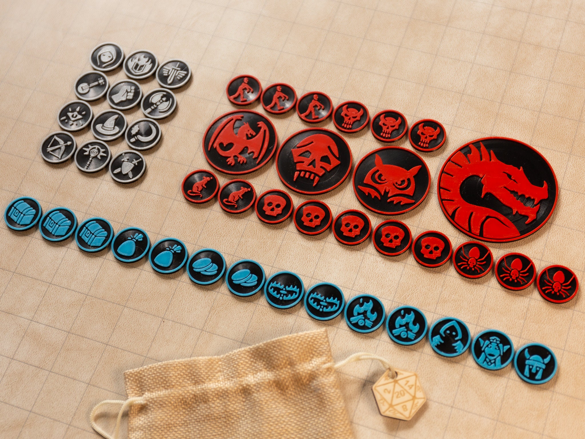 Universal Dnd Token Set Classes Monsters Npcs Items Bag - Etsy UK