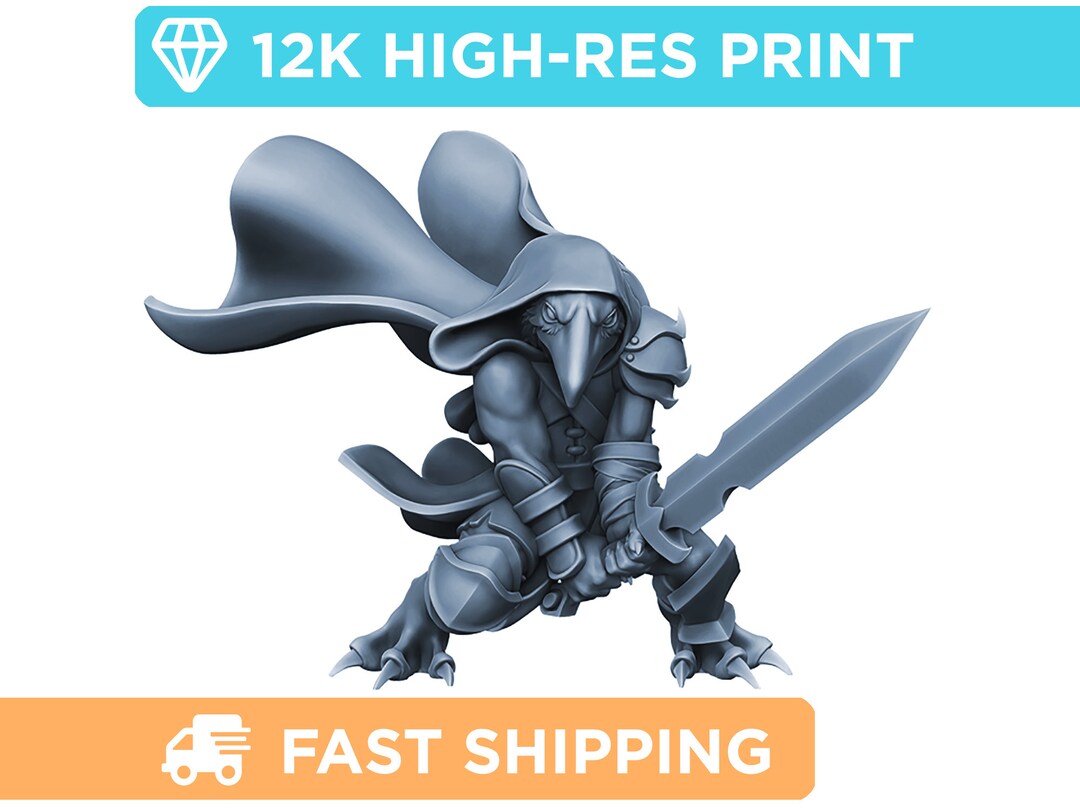 Ravenfolk Warrior | Bird Folk | Dnd Mini - Role Playing Miniature - D&D ...