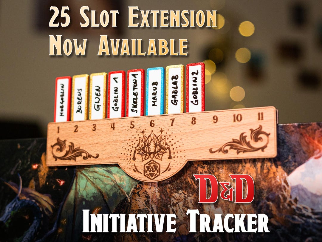 Dnd Initiative Tracker With Wipeable Markers - Handmade Hardwood ...