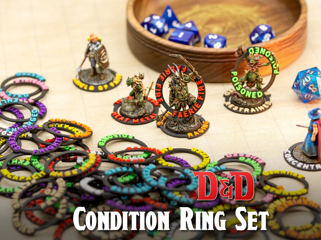 Dnd Condition Ring Set of 74 or 33 Status Effect Markers for 5E ...