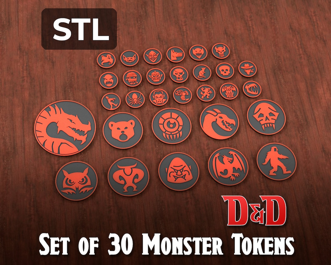 Dnd Monster Token Set of 30 - 3D Printable STL Download - Etsy