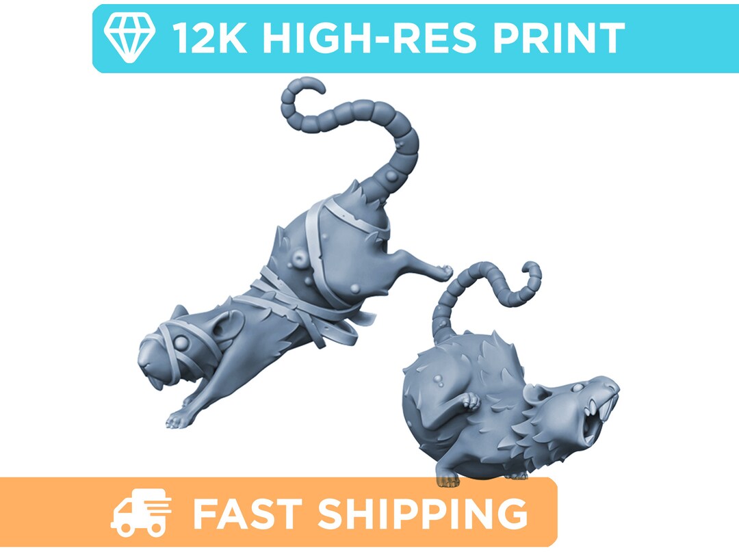 Giant Plague Rats Set of 2 Dnd Mini Role Playing Miniature D&D ...
