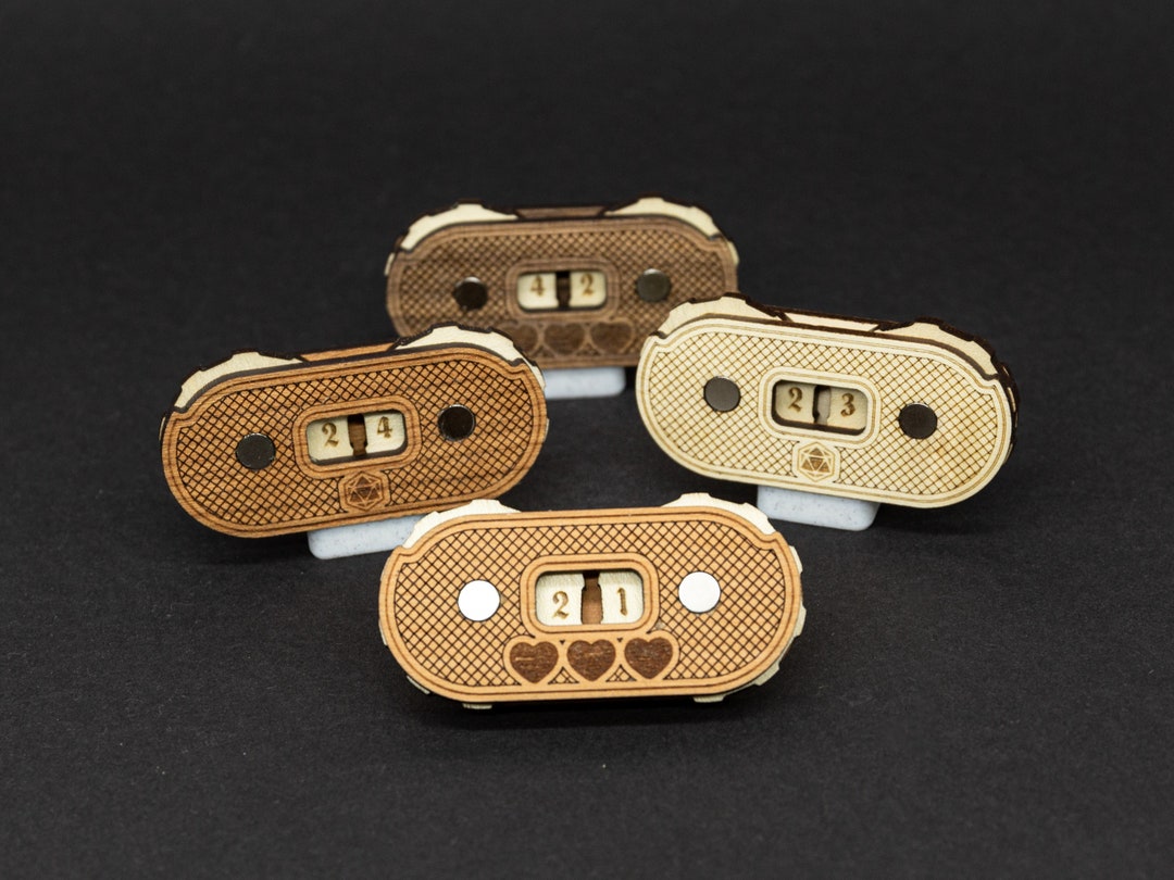 Hit Point and Game Point Counter - Hardwood - Magnetic - Tabletop, D&D ...