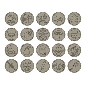 Dnd NPC and Item Token Set of 20 - 3D Printable STL Download for 5E D&D ...