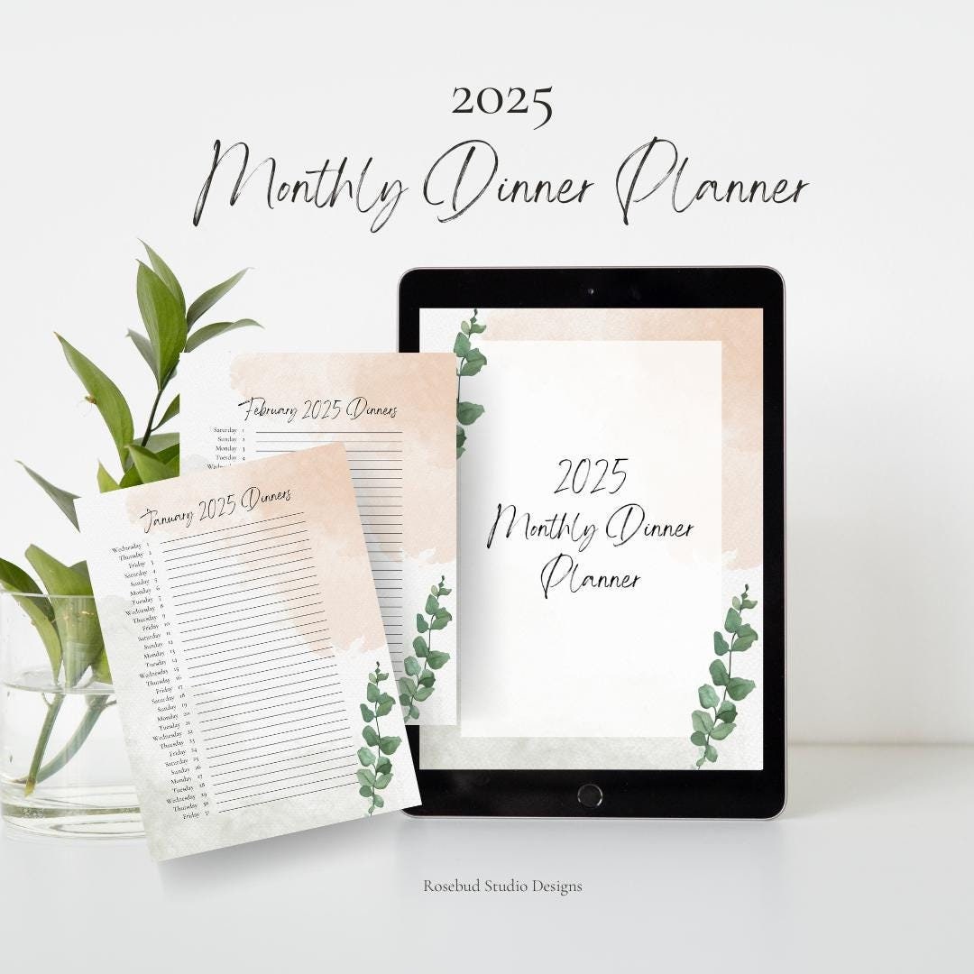 2025 Meal Planner, Printable Planner, 2025 Dinner Planner, Meal Prep ...