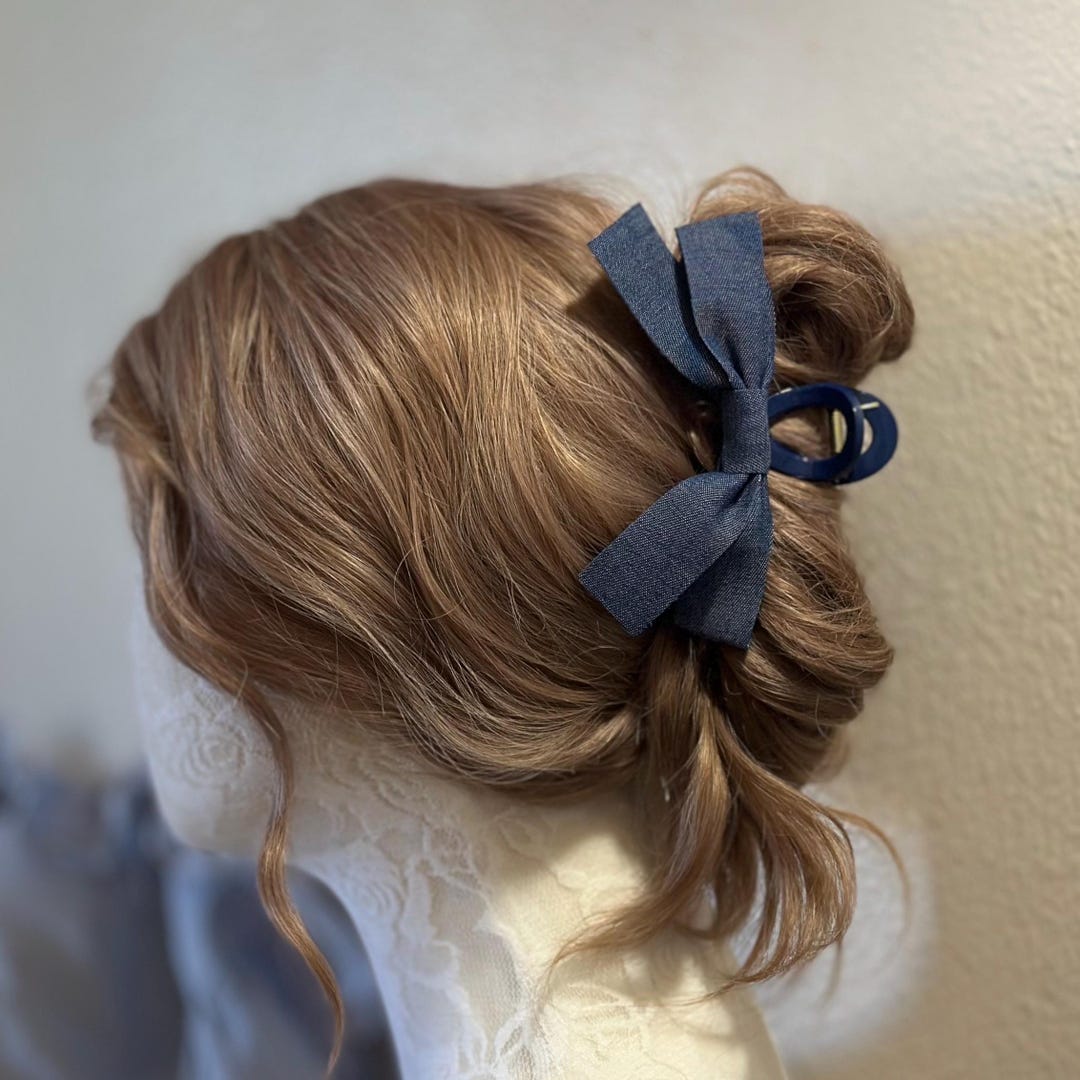 Waves in My Hair | Blue Denim Bow Claw Clip | Coastal Cowgirl Aesthetic ...