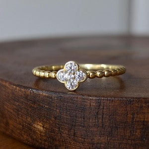 Plus Size Ring, Dainty Stacking Ring, Clover Ring, Large Size Rings for ...