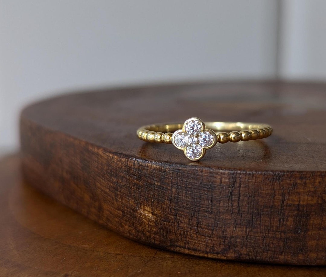 Plus Size Ring, Dainty Stacking Ring, Clover Ring, Large Size Rings for ...