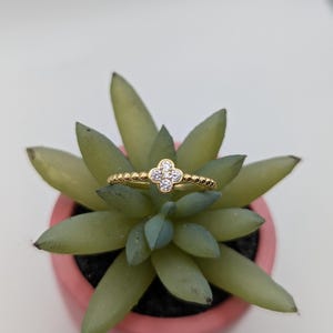 Plus Size Ring, Dainty Stacking Ring, Clover Ring, Large Size Rings for ...