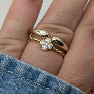 Plus Size Ring, Dainty Stacking Ring, Clover Ring, Large Size Rings for ...