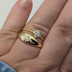 Plus Size Ring, Dainty Stacking Ring, Clover Ring, Large Size Rings for ...