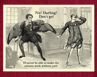Odd Greeting Card Victorian illustration funny snarky humor | Etsy