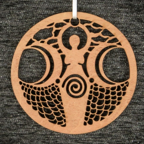 Moon/water Goddess Ornament Wood Laser Cut Maine Holiday - Etsy