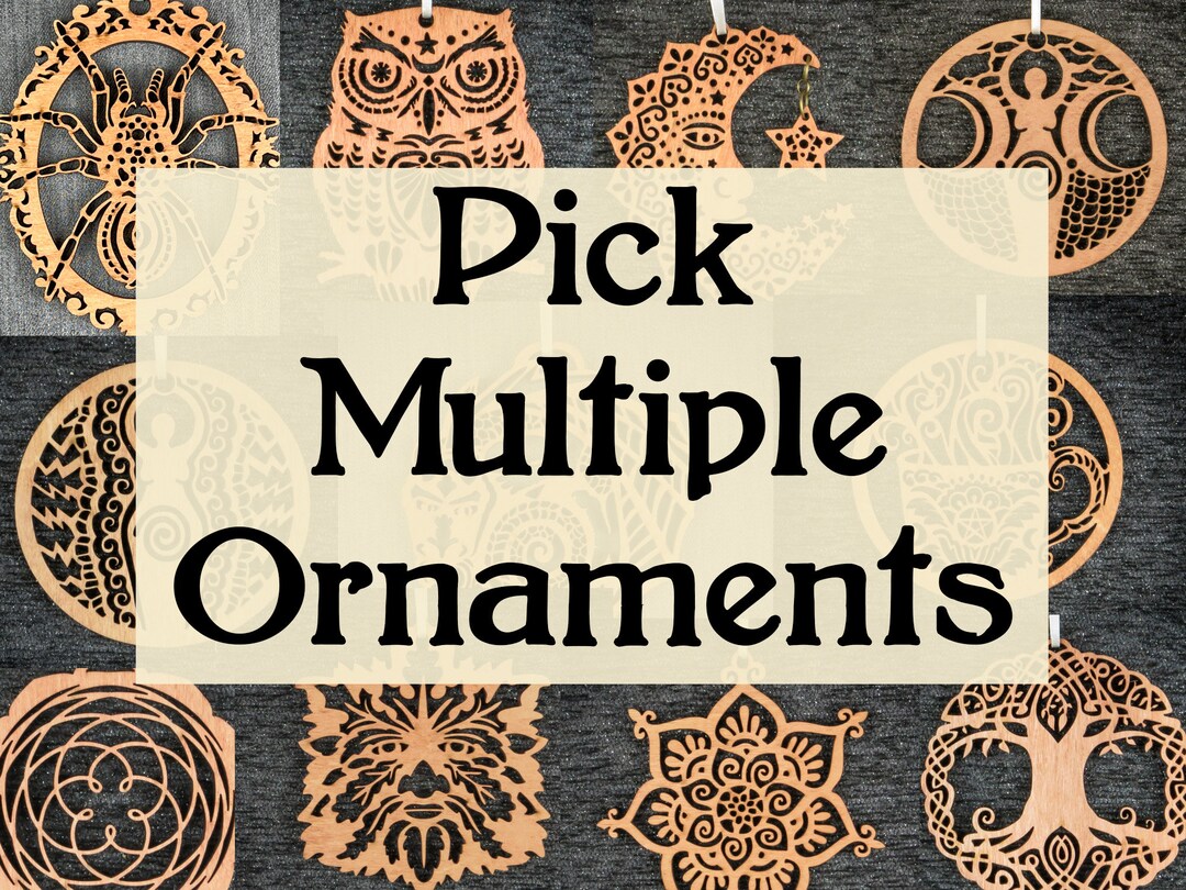 Pick Multiple Ornaments - Laser Cut Birch Wood, Maine Holiday Decor ...