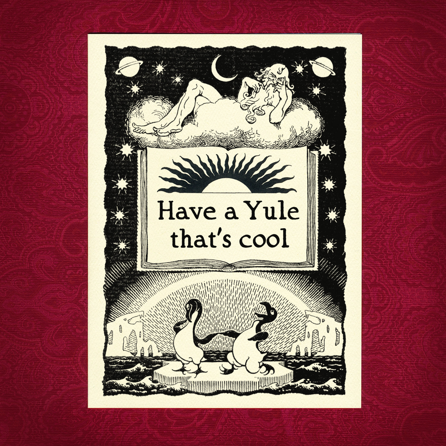 Greeting Card Cool Yule Victorian Christmas Yule Solstice - Etsy