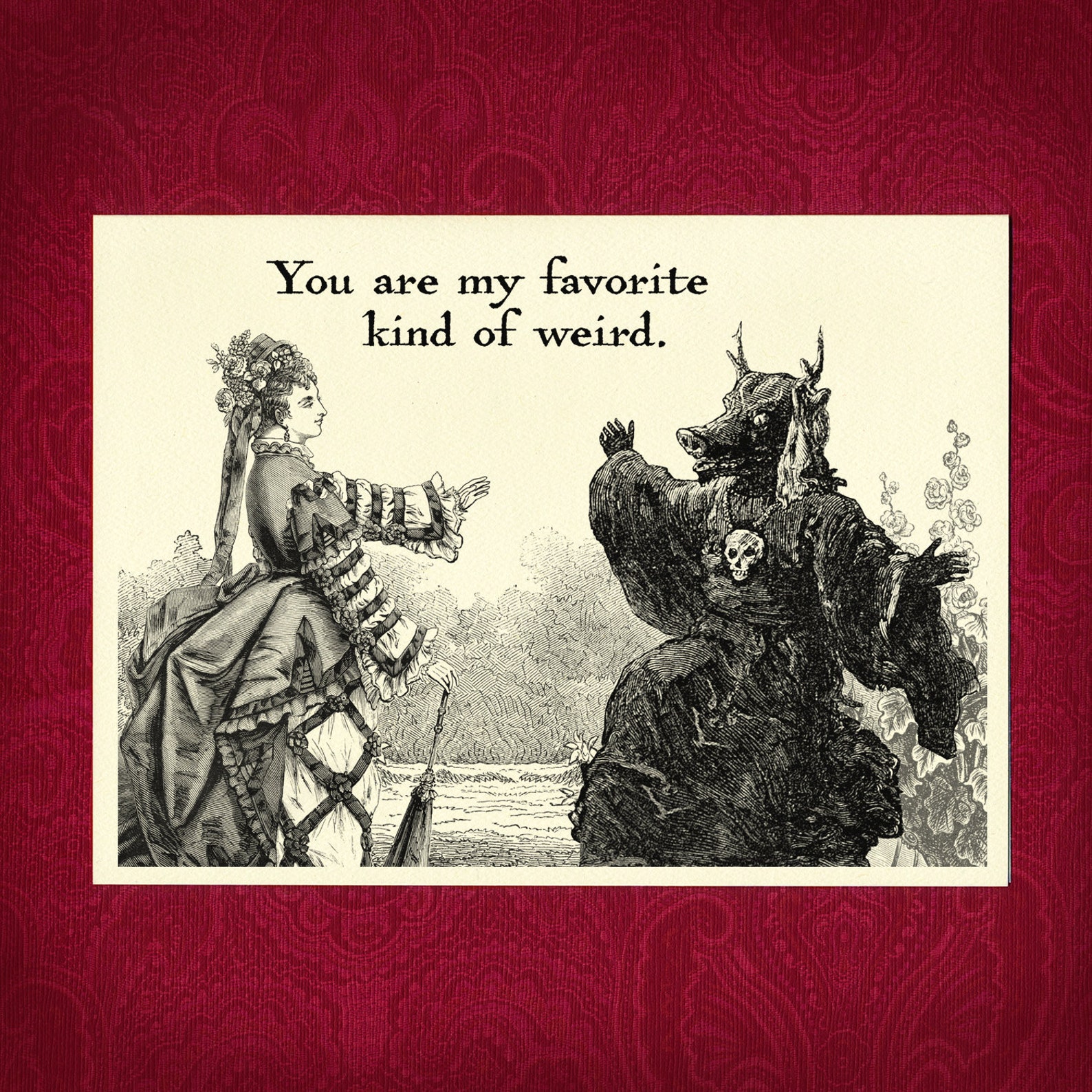 Greeting Card Favorite Weird Victorian Illustration Quote - Etsy