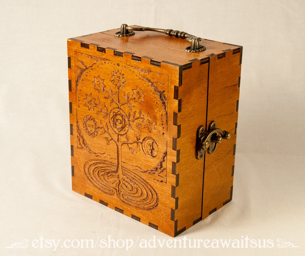 Box of Magic - Wood Box Alchemy Herbalist Root Work Pagan Wicca Druid ...