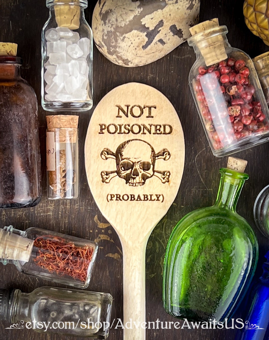 Wooden Spoon - Not Poisoned (probably) - Laser Cut Engraved Funny Silly ...