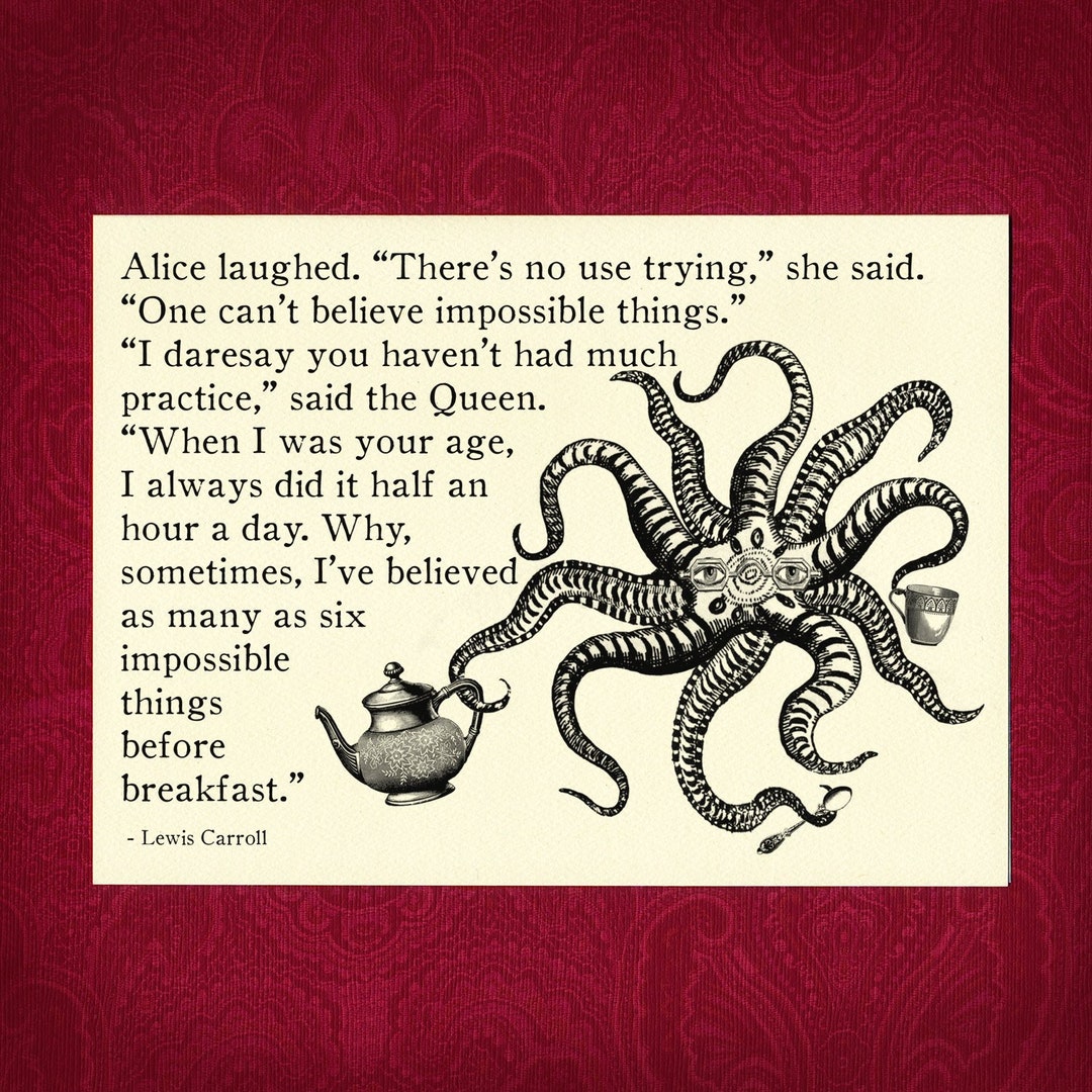Impossible Things - Greeting Card Alice in Wonderland Victorian ...