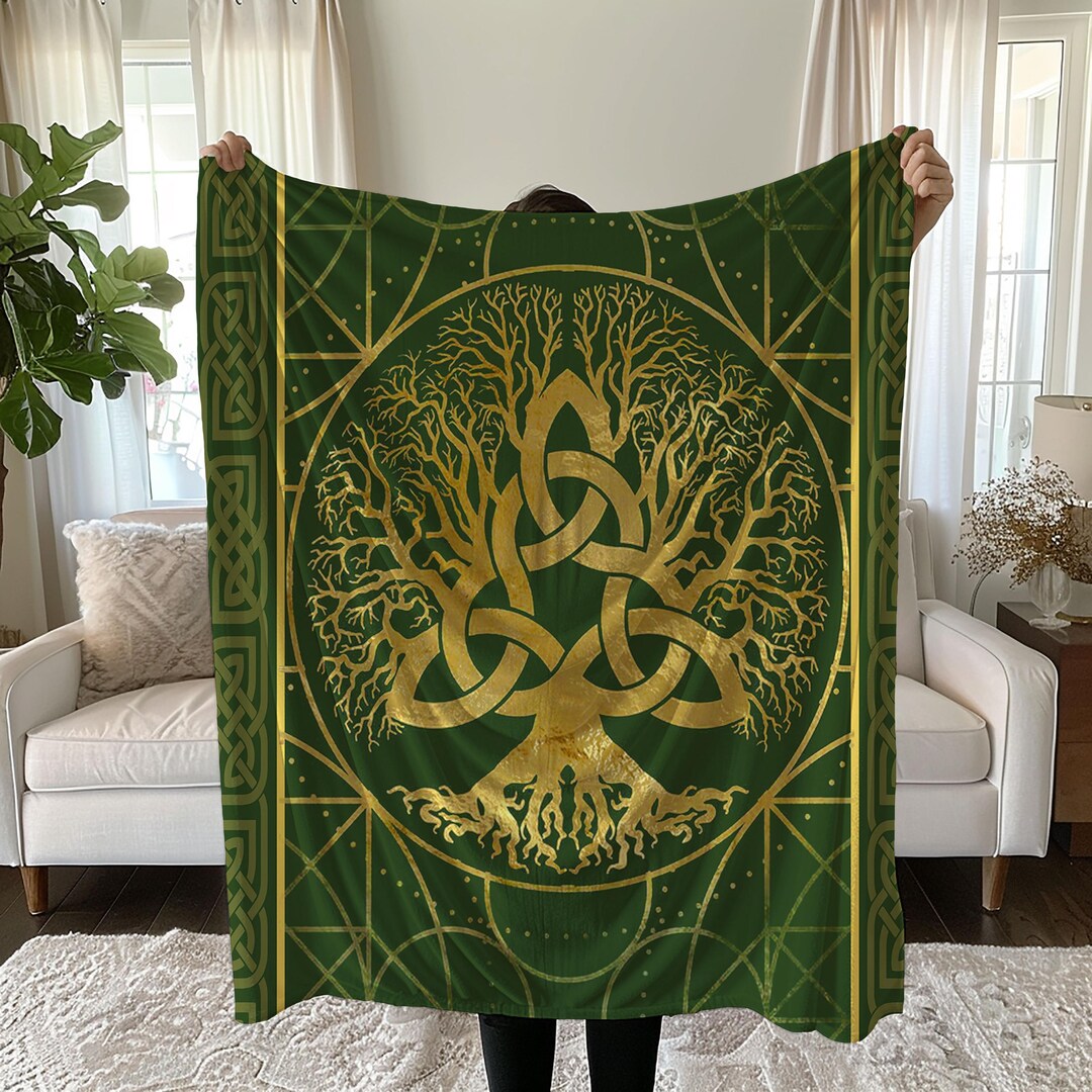 Celtic Tree of Life Blanket, Nordic Viking Blanket, Irish Throw Blanket ...