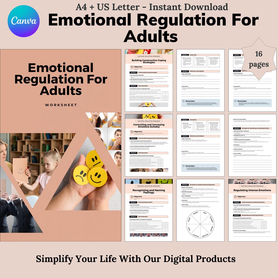 Emotional Regulation Worksheets: Stress Management & Breathing ...