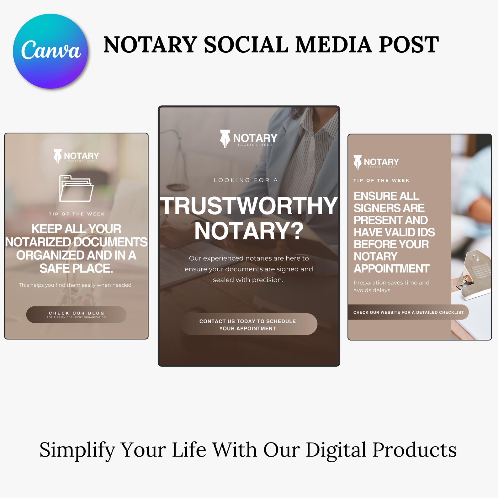 Notary Social Media Templates: Marketing Kit for Notary Public (digital ...