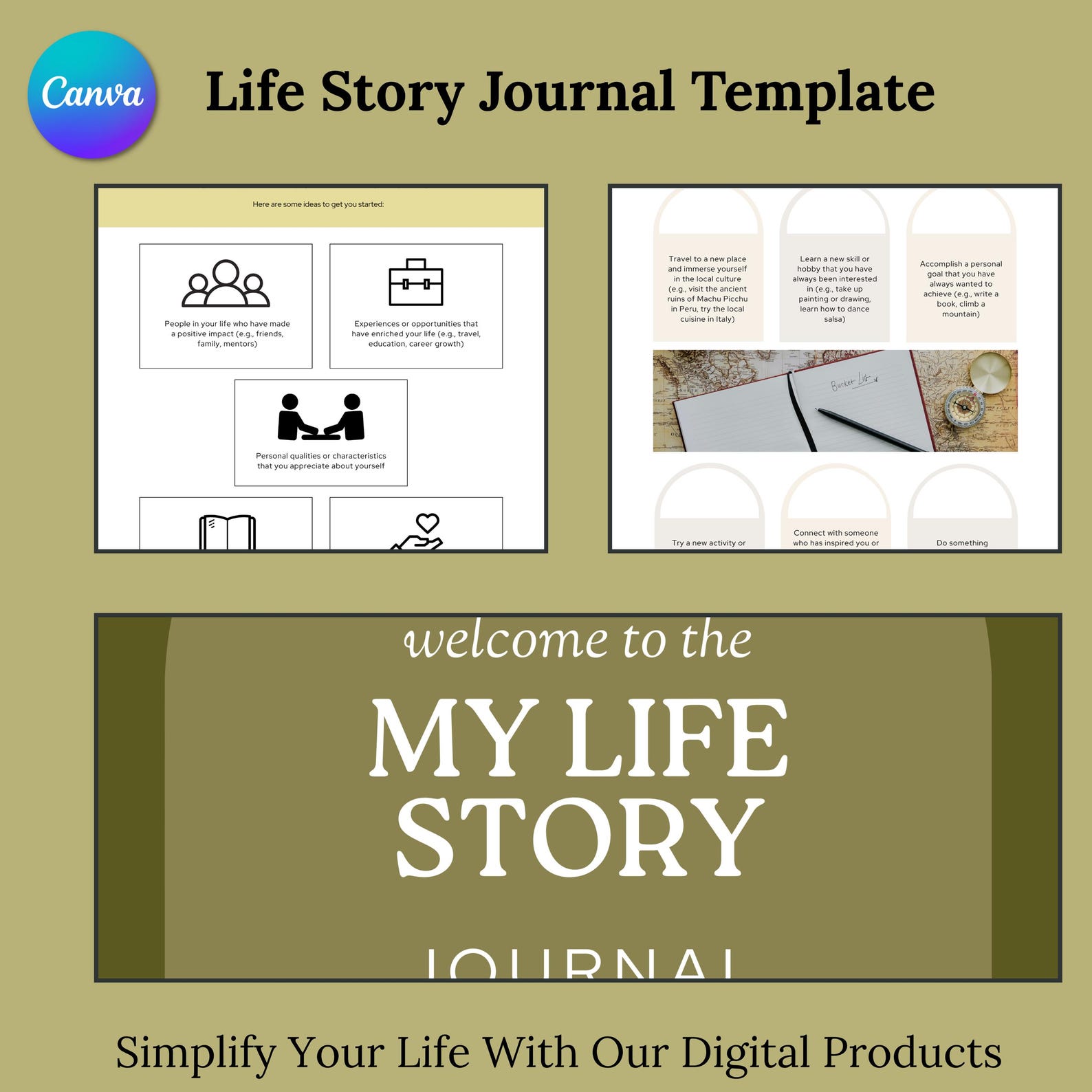 Life Story Journal Template: Guided Memory Book (digital PDF) - Etsy