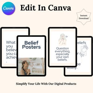 Believe in Yourself Posters, Inspirational Quotes Your Positive Mindset ...