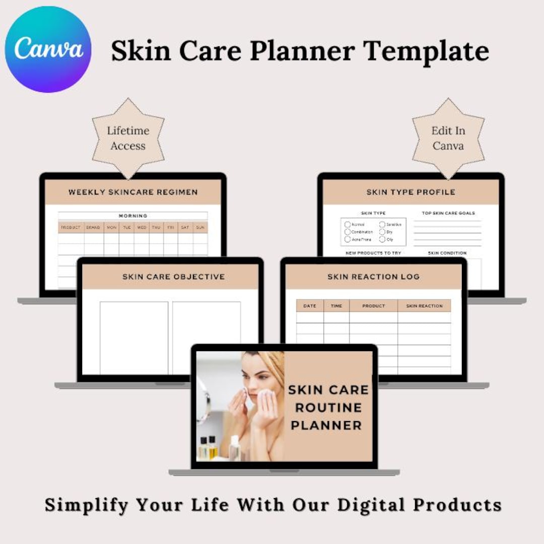 Skincare Planner Template, Skin Care Routine Checklist, Beauty Routine ...