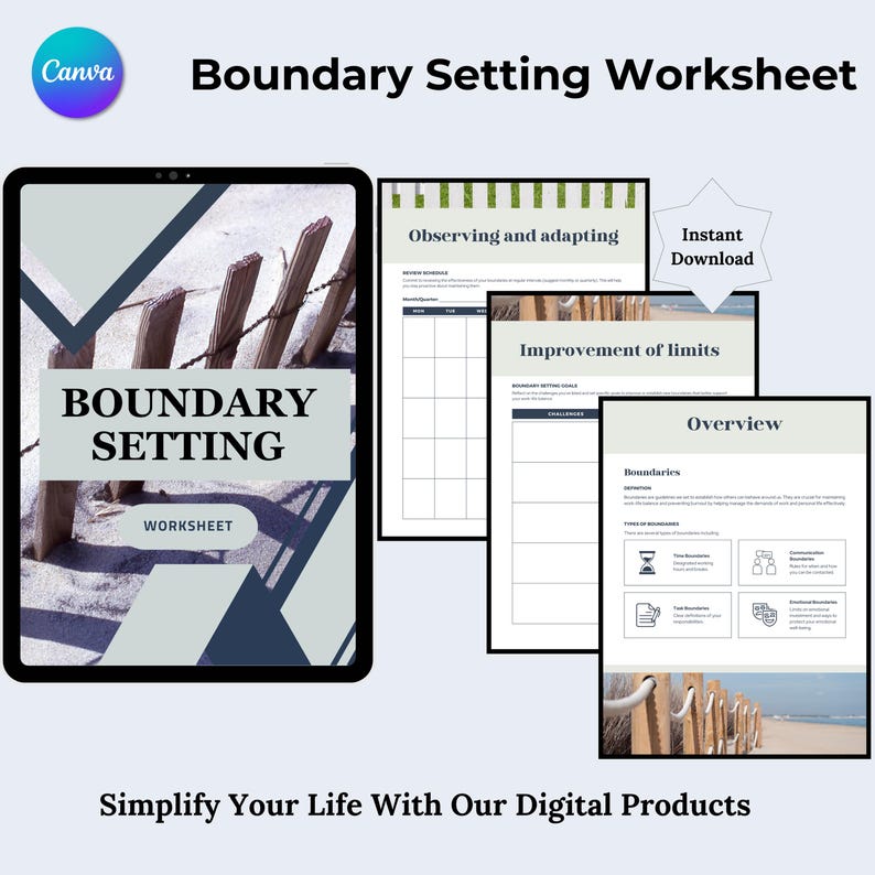 Boundary Setting, Confidence Building Worksheets, Healthy Boundaries ...