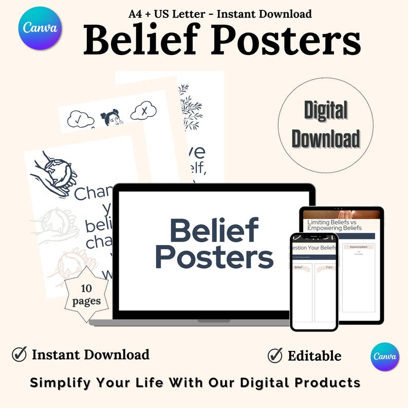 Believe in Yourself Posters, Inspirational Quotes Your Positive Mindset ...