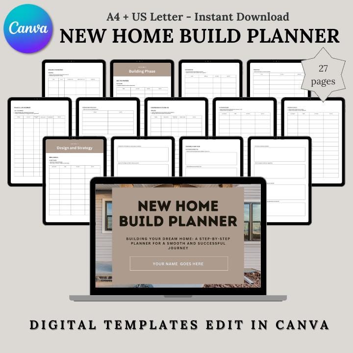 New Home Build Planner: Home Building Guide (instant Download) - Etsy