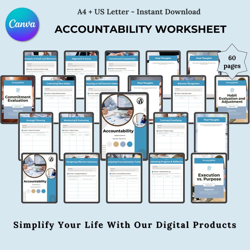Accountability Worksheet - Etsy