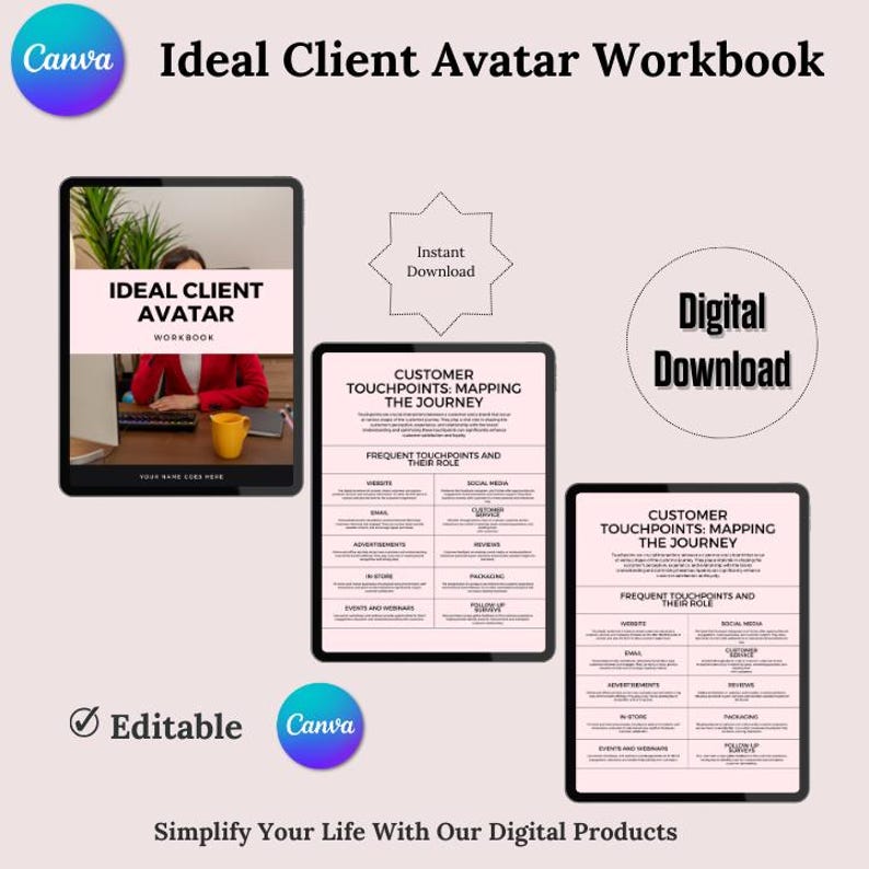 Ideal Client Customer Avatar Workbook, Client Management Workbook ...