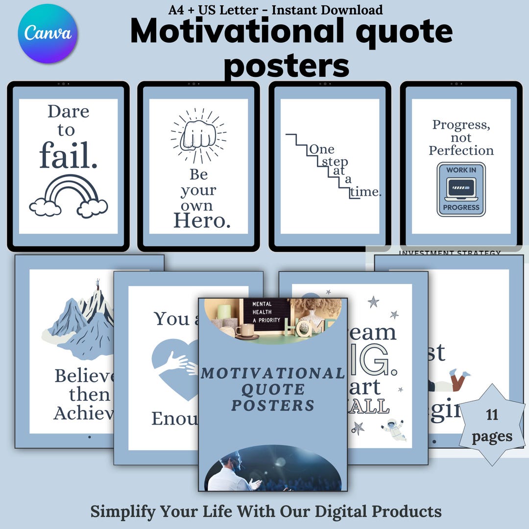 Motivational Quote Posters, Inspirational Quote Poster, Positive Quotes ...