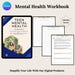 Mental Health Workbook Template, Self Esteem Workbook for Teens, Mental ...