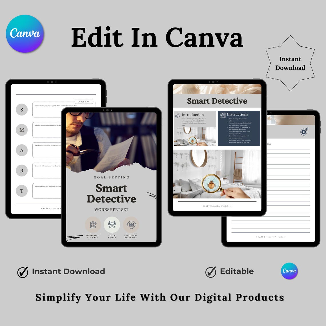 Smart Goal Worksheets, Detective Games for Logic Puzzle, Observation ...