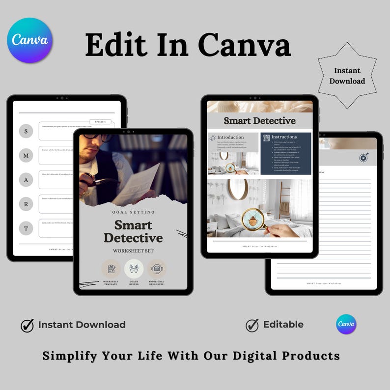 Smart Goal Worksheets, Detective Games for Logic Puzzle, Observation ...