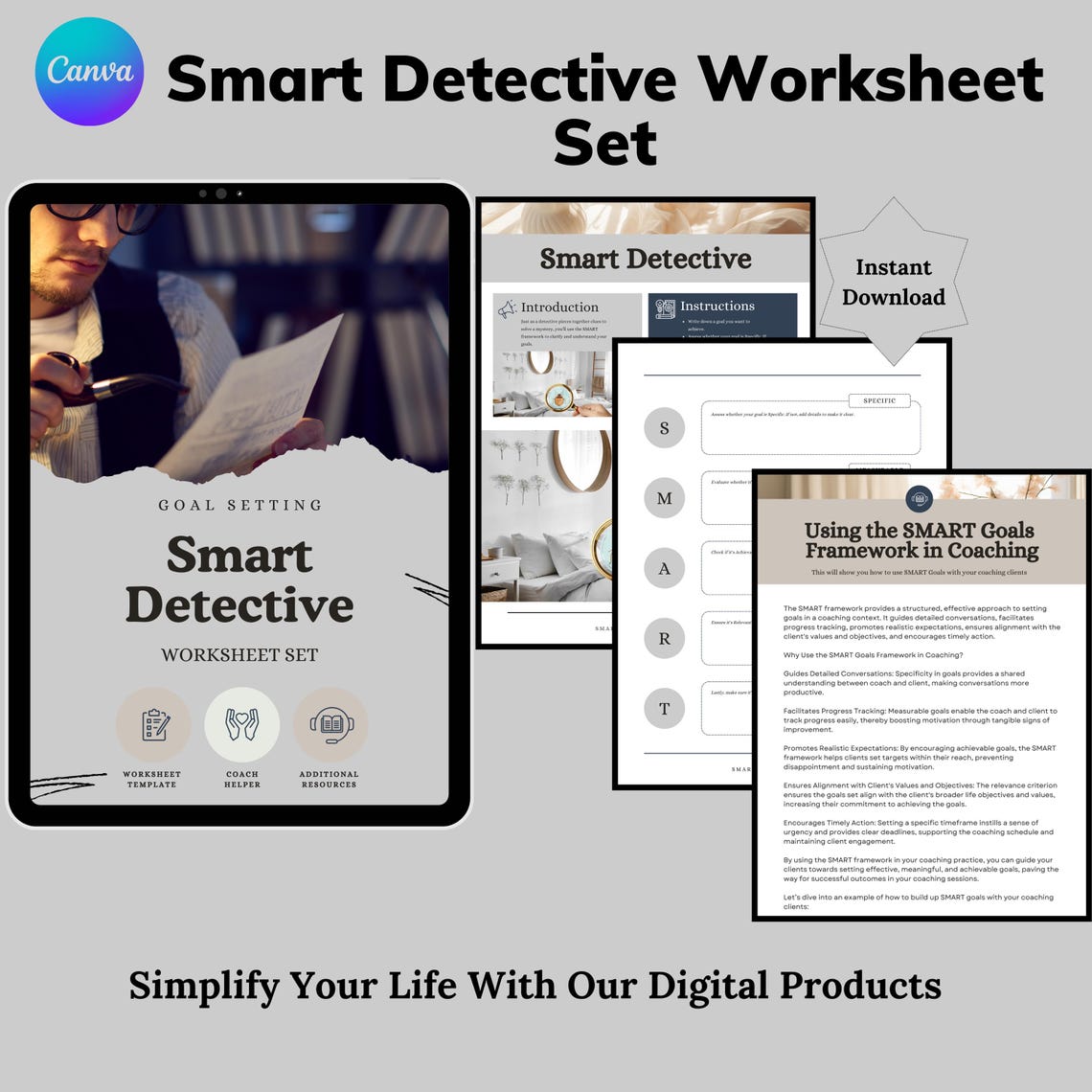 Smart Goal Worksheets, Detective Games for Logic Puzzle, Observation ...