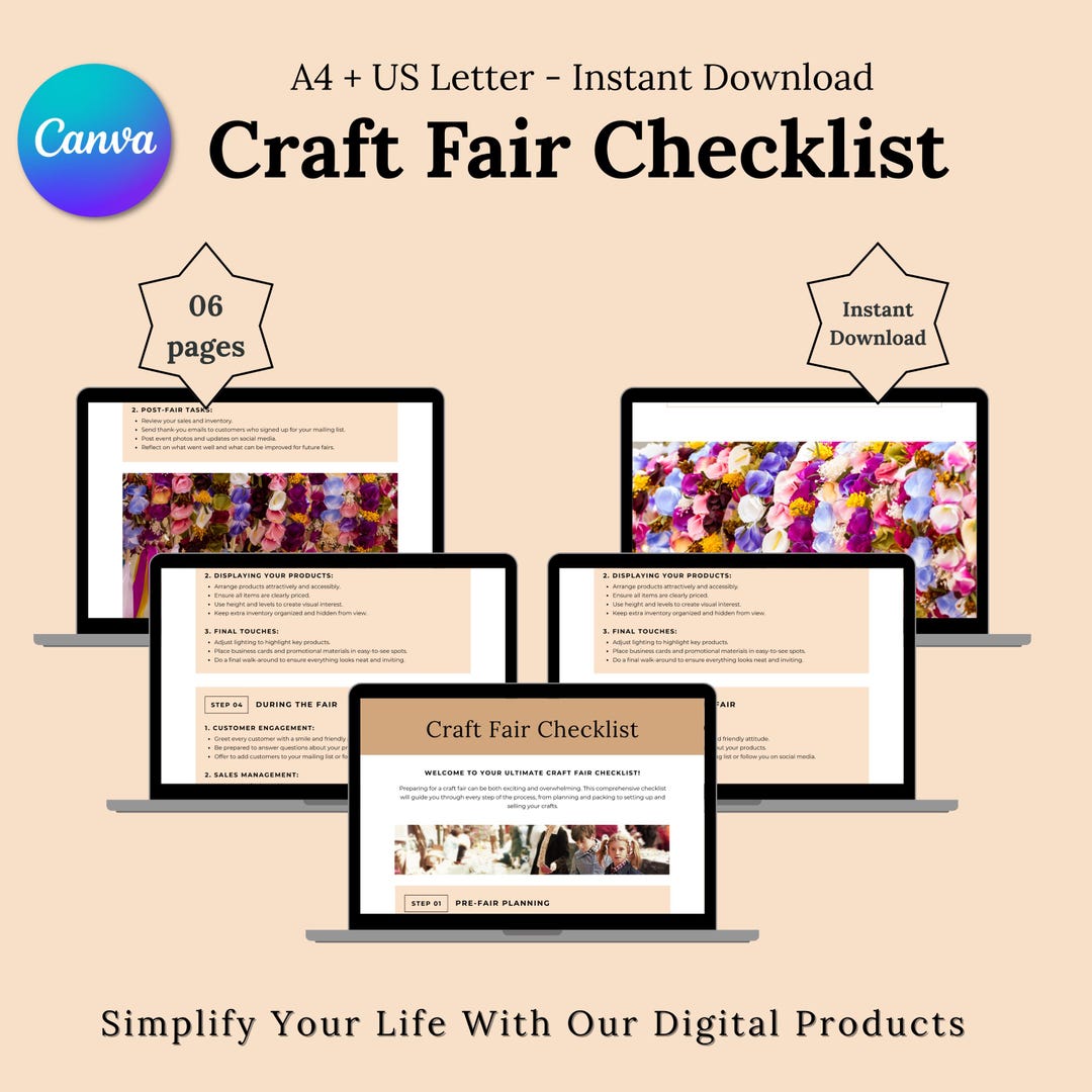 Craft Fair Checklist, Market Preparation Guide, Seller Booth Planner ...