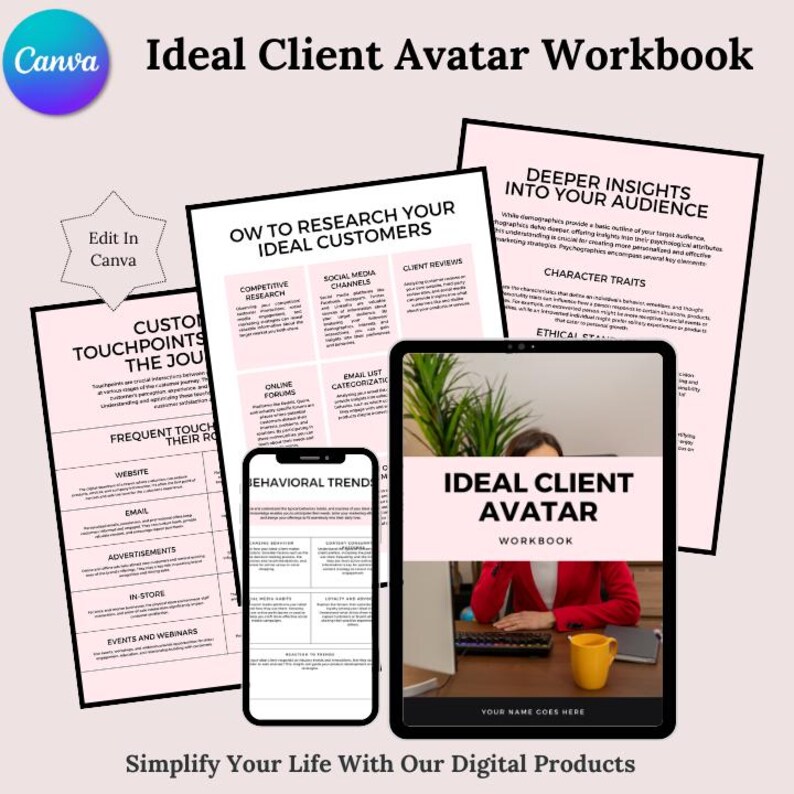 Ideal Client Customer Avatar Workbook, Client Management Workbook ...