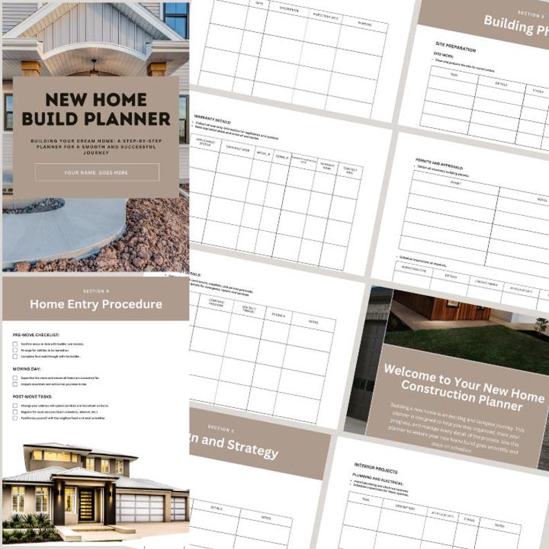 New Home Build Planner: Home Building Guide (instant Download) - Etsy