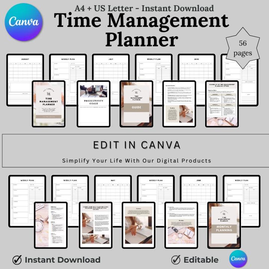 Time Management Planner, Time Management Tool, Project Management ...