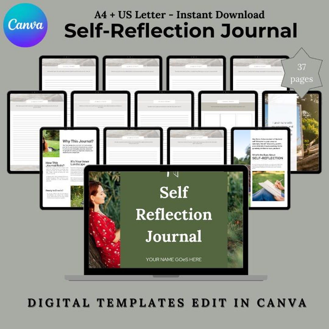 Self Reflection Journal, Self Awareness Mindfulness Journal, Self Care ...
